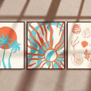 Trendy Summer Set of 3 Piece Wall Art | Summer Prints Gallery Wall Set ...