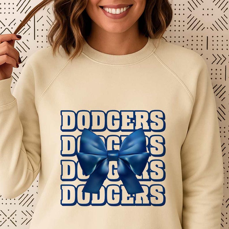 Los Angeles Dodgers Blue Bow PNG SVG Digital Download, Dodgers Clipart ...