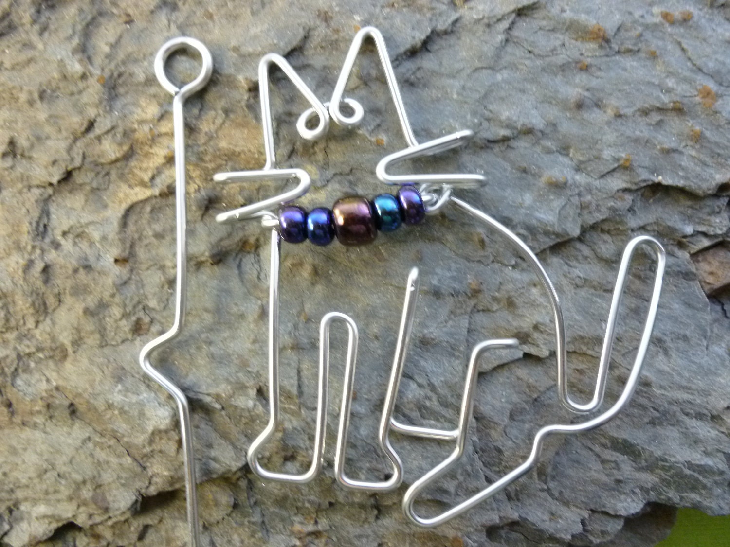 SITTING CAT Shawl Pin Wirework - Etsy