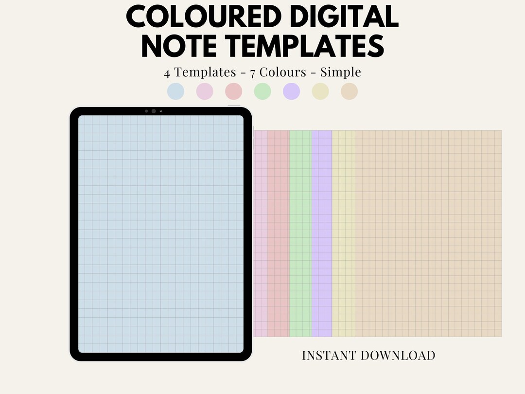 Coloured Digital Notes Template Digital Notes Template Note Template ...
