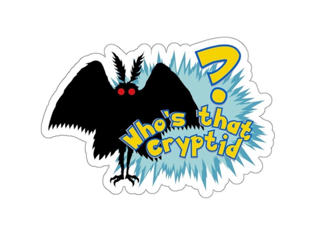 Who's That Cryptid Mothman Pokémon Style Sticker Cryptozoology Graphic ...