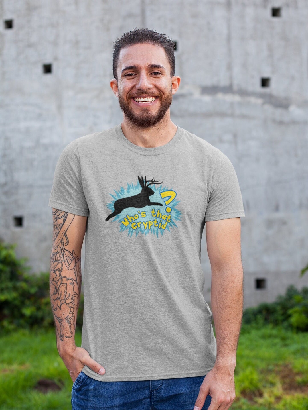 Who's That Cryptid Jackalope Pokémon Style Shirt Cryptozoology Graphic ...