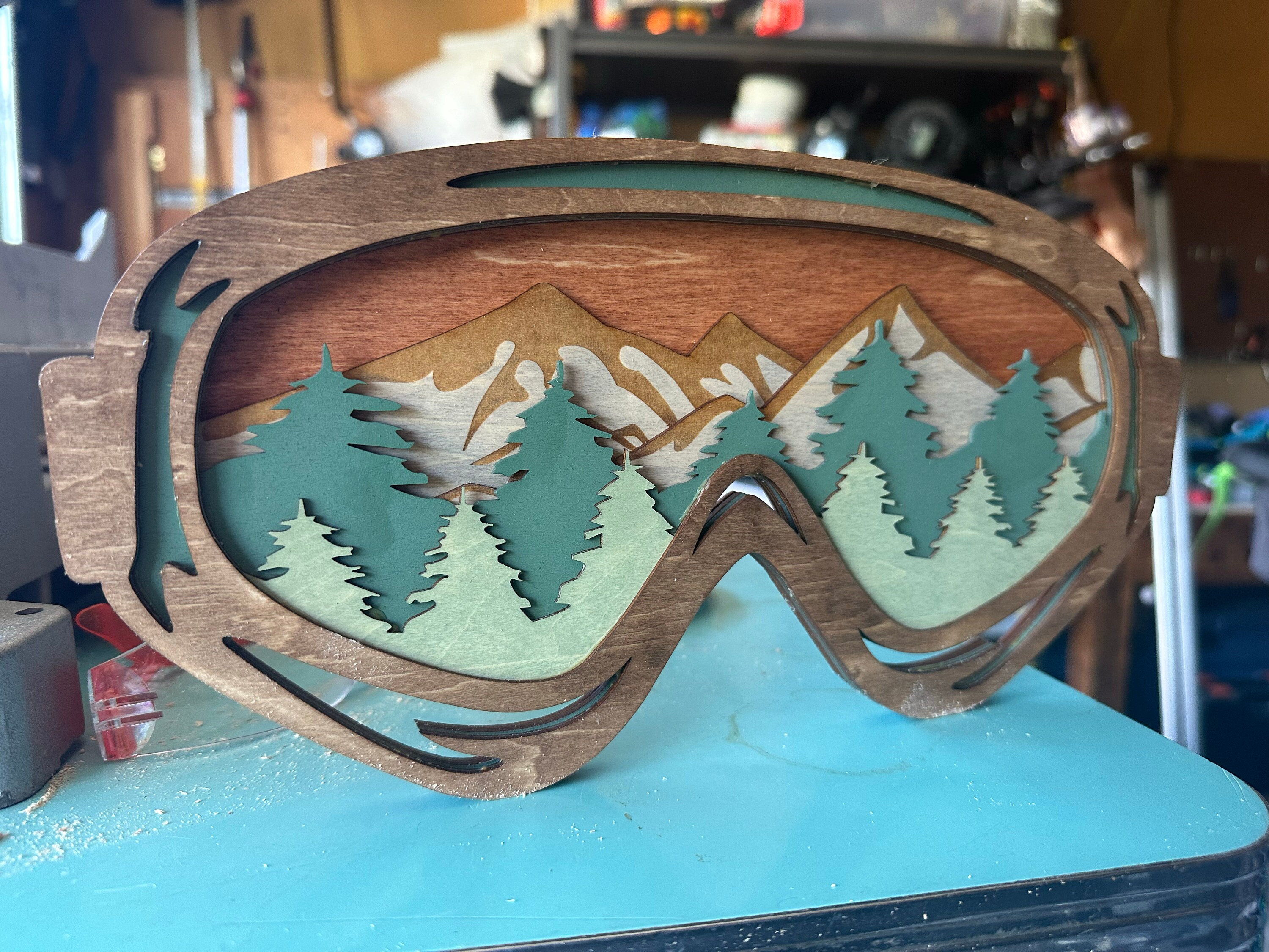 Handcrafted Wooden Ski Goggle Wall Art: Montana Mountain Decor - Etsy