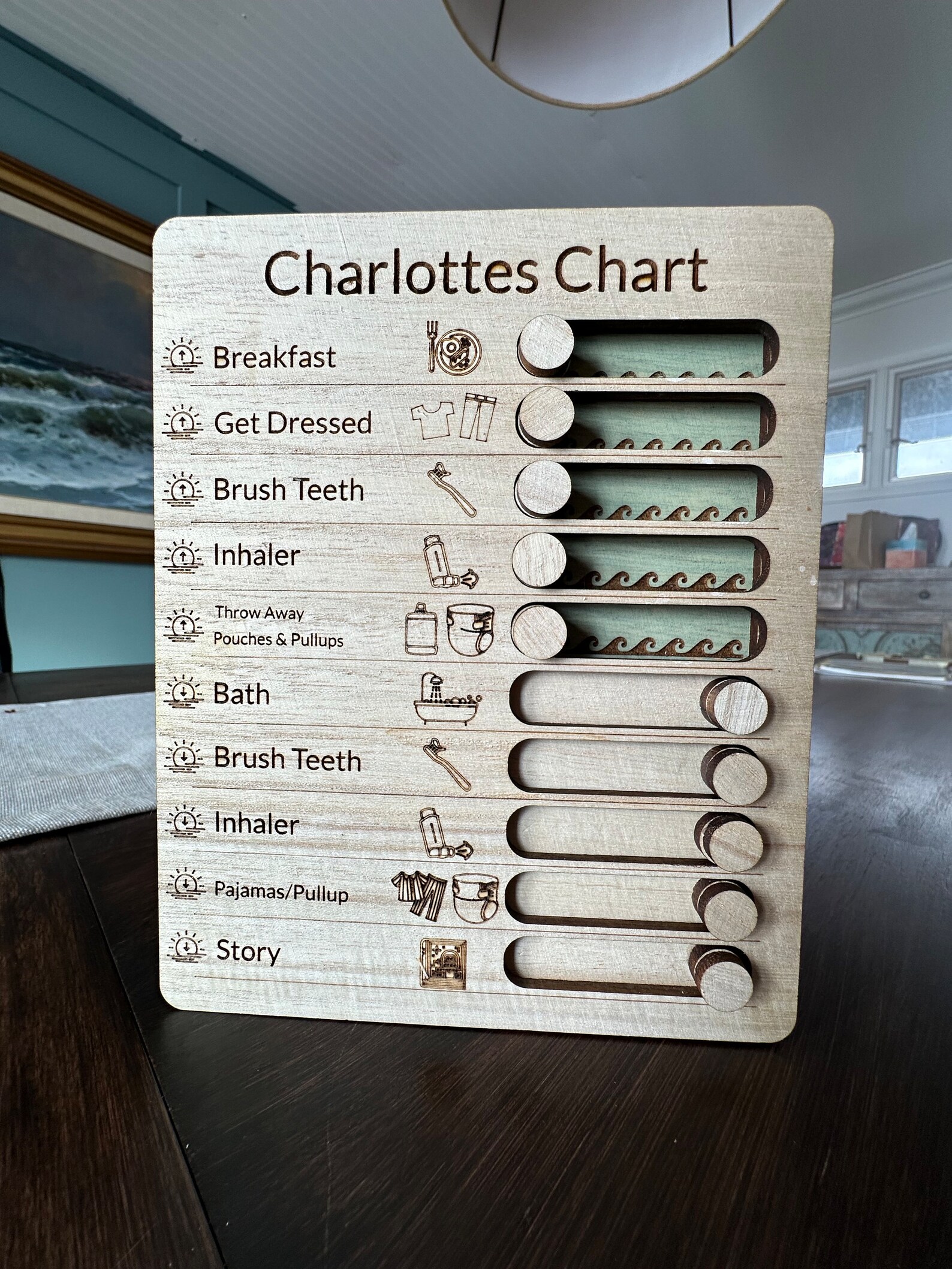 Personalized Children's Routine Chart Custom Wooden To-do List for Kids ...