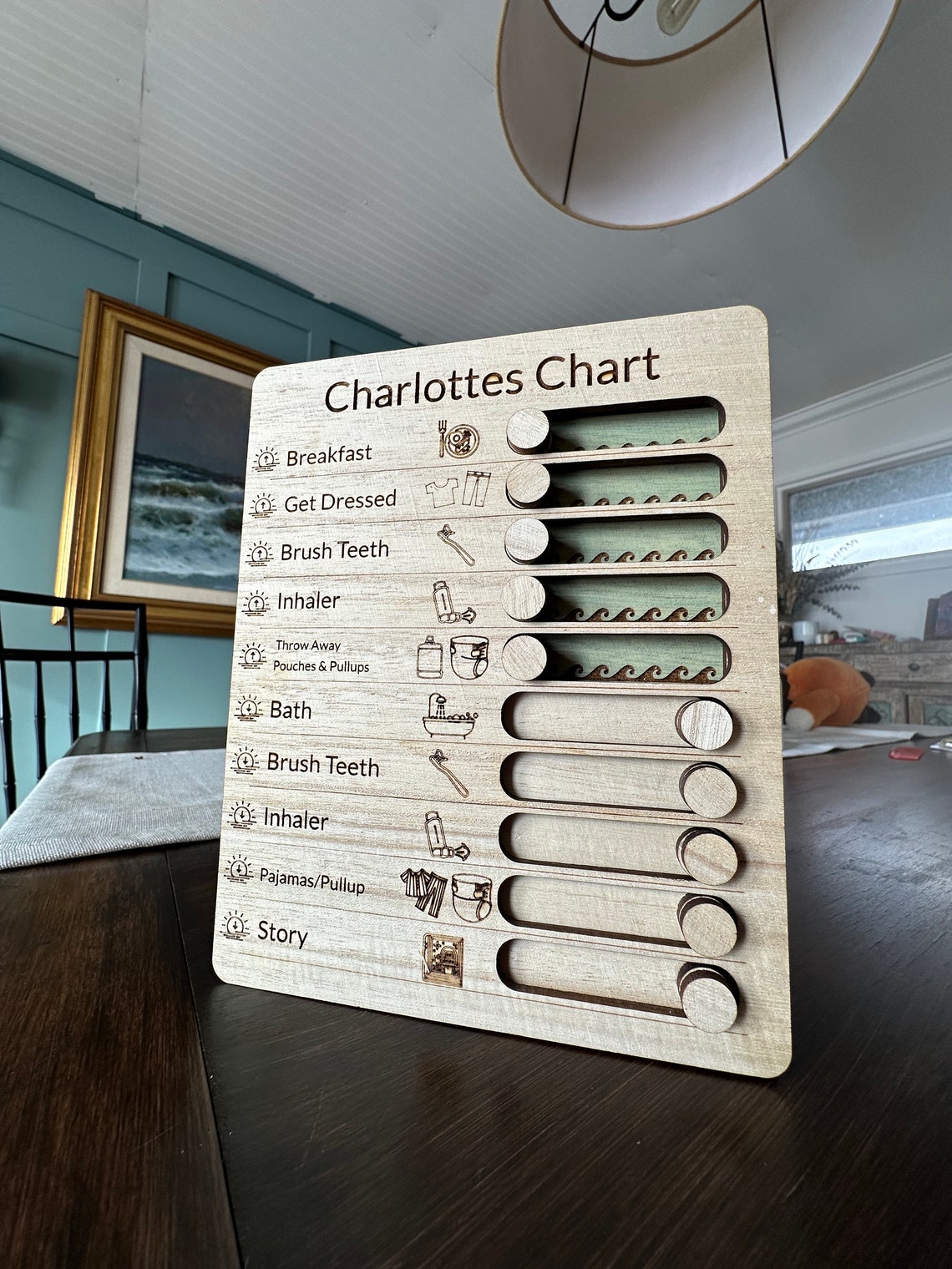 Personalized Children's Routine Chart Custom Wooden To-do List for Kids ...