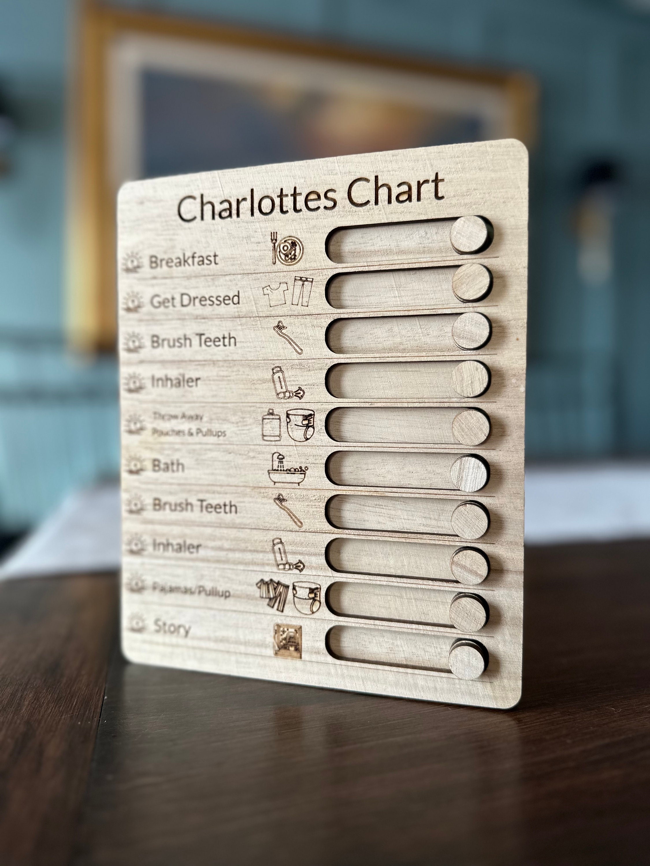 Personalized Children's Routine Chart Custom Wooden To-do List for Kids ...