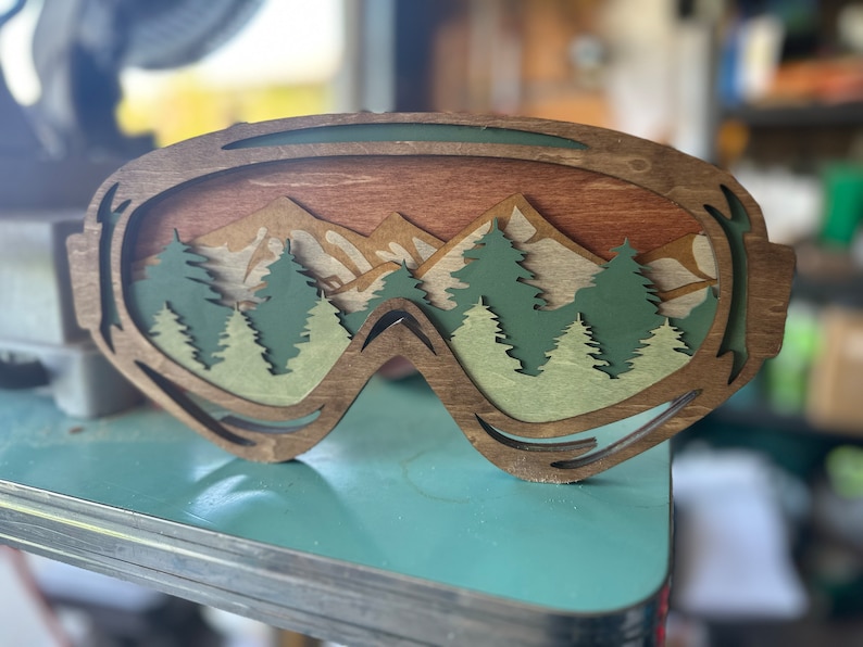 Handcrafted Wooden Ski Goggle Wall Art: Montana Mountain Decor - Etsy