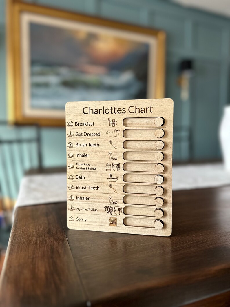 Personalized Children's Routine Chart Custom Wooden To-do List for Kids ...