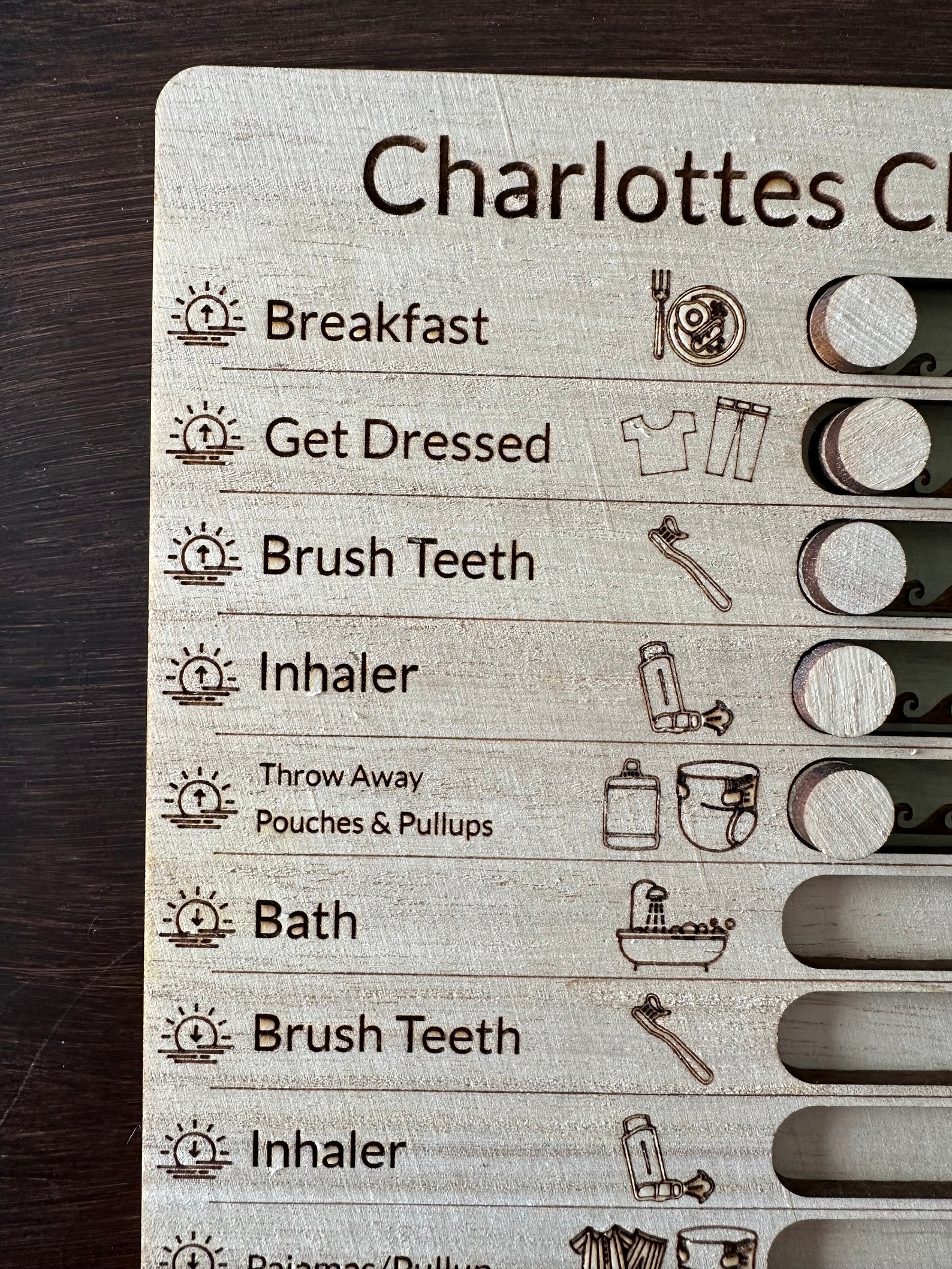 Personalized Children's Routine Chart Custom Wooden Todo List for Kids ...