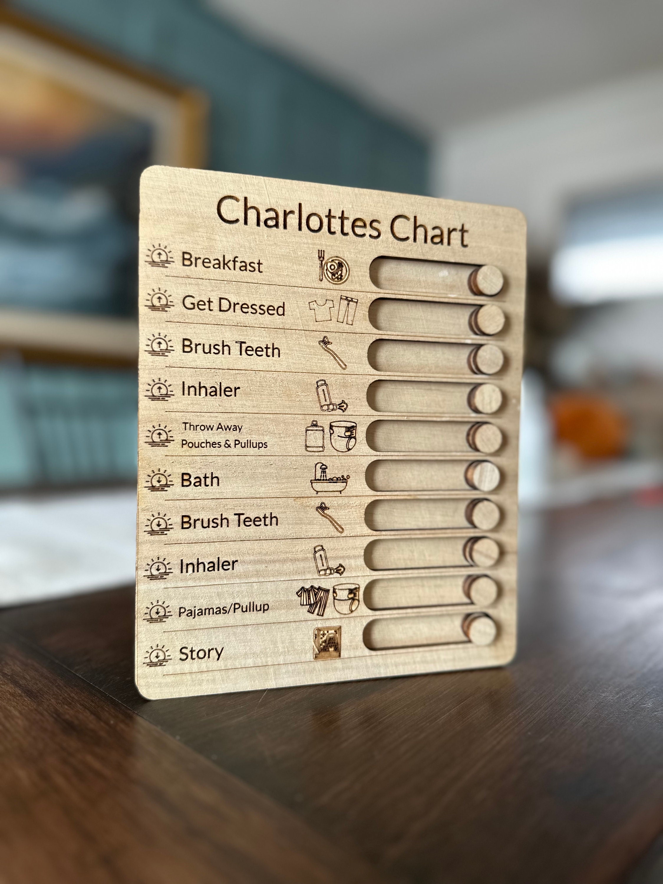 Personalized Children's Routine Chart Custom Wooden To-do List for Kids ...