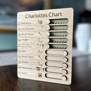 Personalized Children's Routine Chart Custom Wooden To-do List for Kids ...