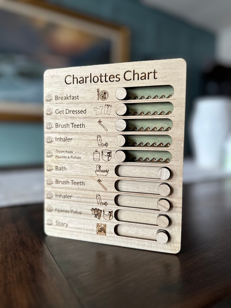 Personalized Children's Routine Chart Custom Wooden Todo List for Kids ...