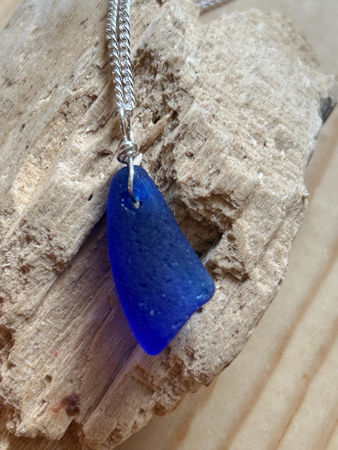 Aruba Sea Glass Pendant – Rare Cobalt, Sterling Silver Necklace - Etsy