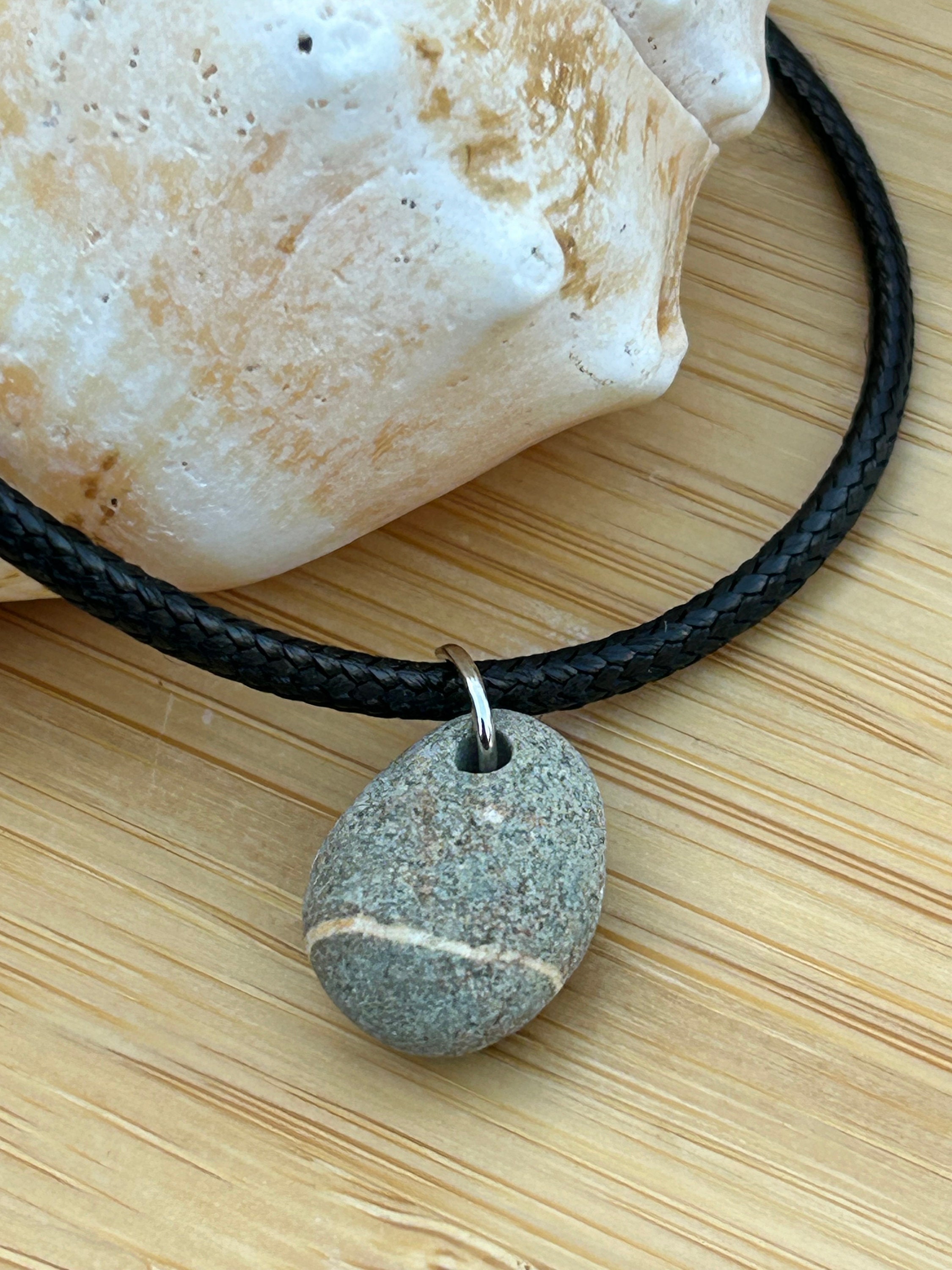 Wishing Stone Pendant - Pebble Wish Necklace - Natural Wishing Stone ...