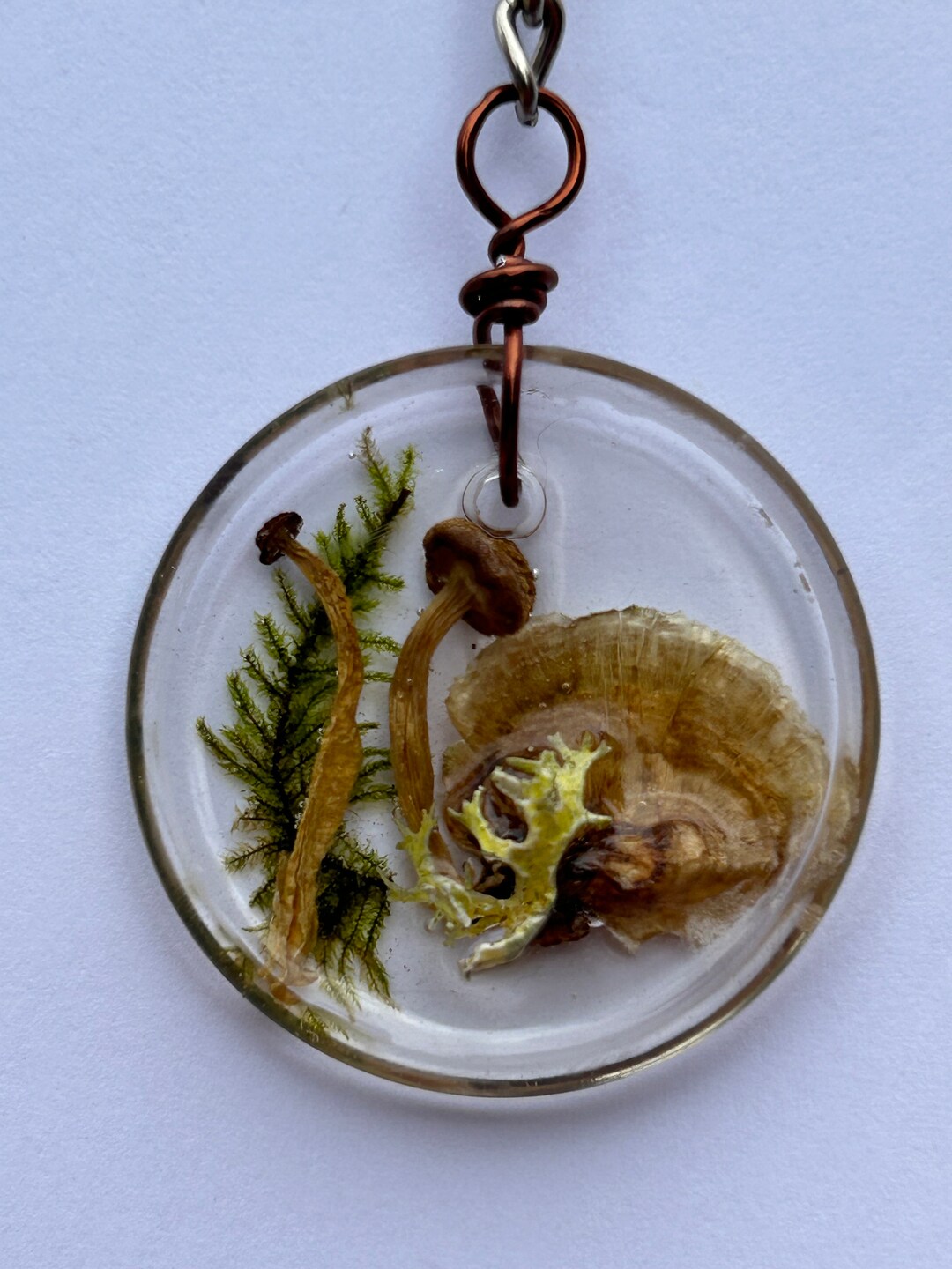 Real Mushroom Keychain - Resin Nature Keyring - Fairy Forest Keychain ...