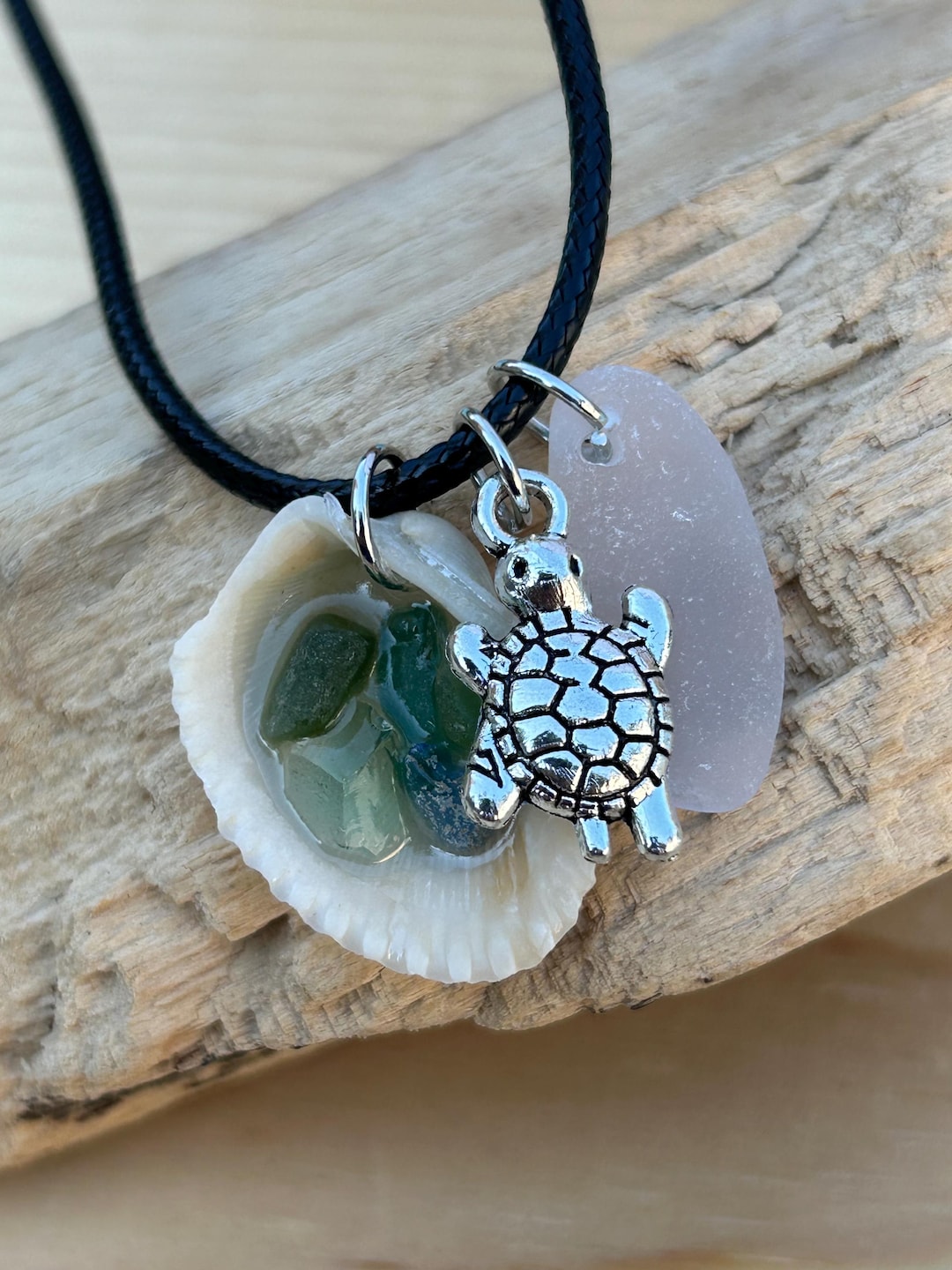 Turtle Charm Shell Pendant - Genuine Ocean Trio - Tortoise Charm ...