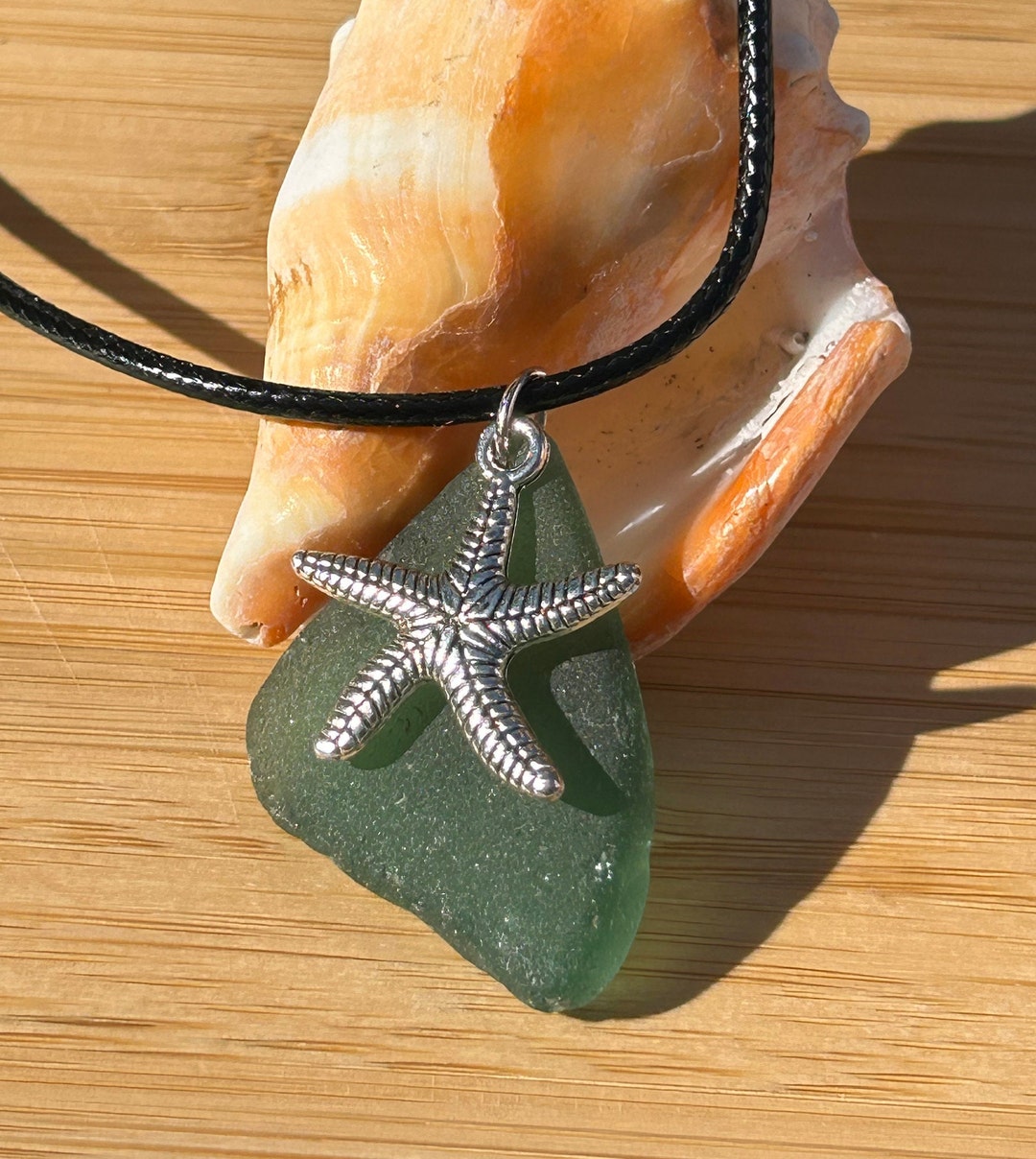 Aruba Sea Glass Starfish Pendant: Caribbean Ocean Necklace - Etsy