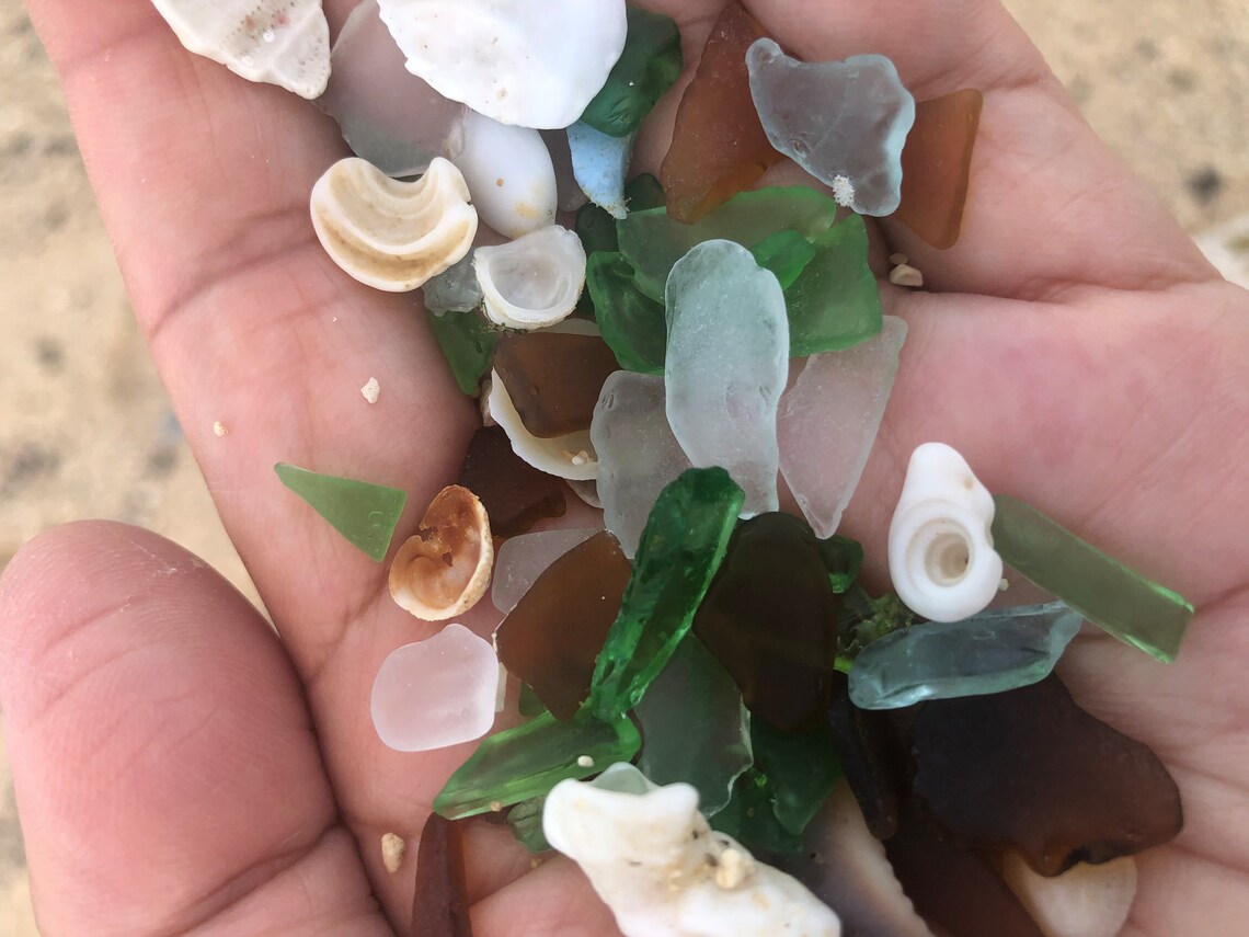 Sea Glass Bottle Pendant: Hawaiian Beach Sand, Coral & Shells - Etsy