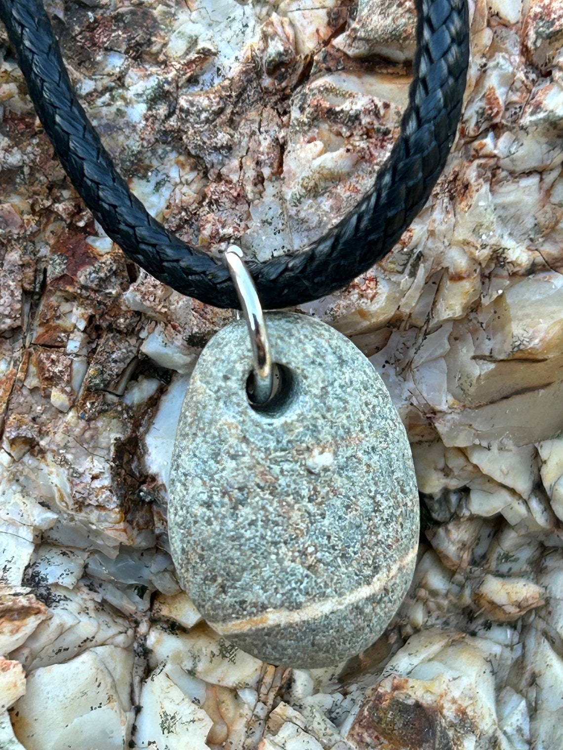 Wishing Stone Pendant - Pebble Wish Necklace - Natural Wishing Stone ...