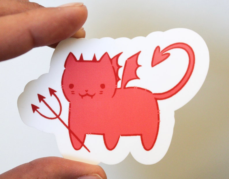 Devil Demon Kitty Cat Sticker Laptop Decal Stationary - Etsy