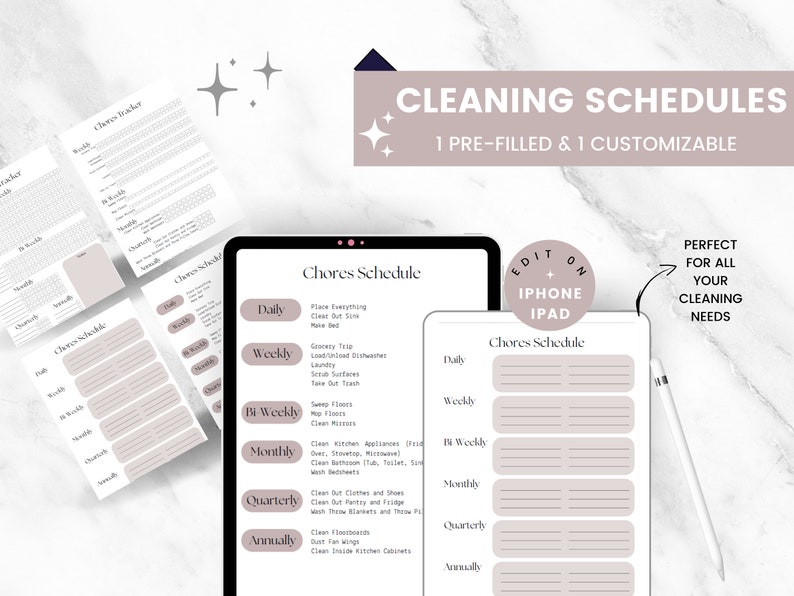Cleaning Schedule & Cleaning Tracker | Downloadable | Printable | Pre ...