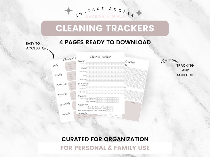 Cleaning Schedule & Cleaning Tracker | Downloadable | Printable | Pre ...