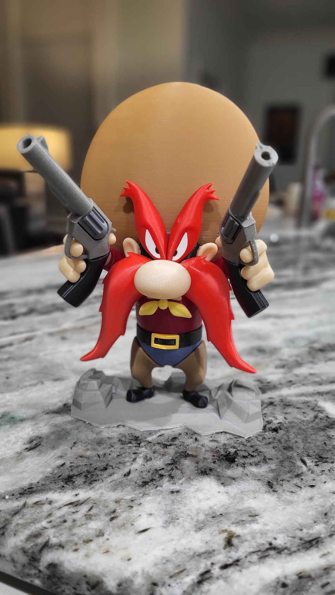 Yosemite Sam 3D Printed in Colored Filament. 8 Tall and Ready for Pesky ...