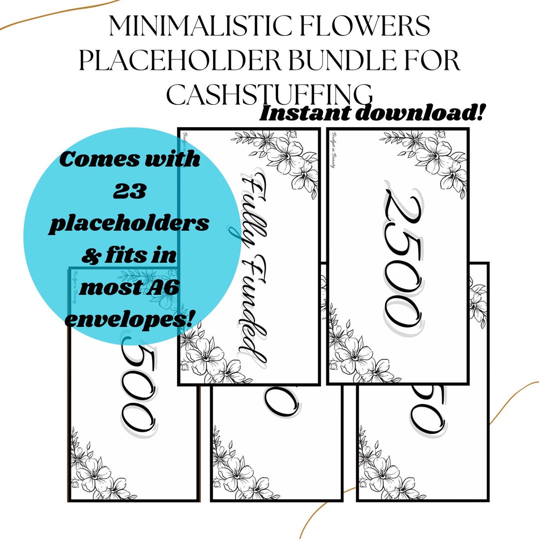 Minimalistic Flowers Placeholder Bundle for Budget Binder | A6 Sized ...