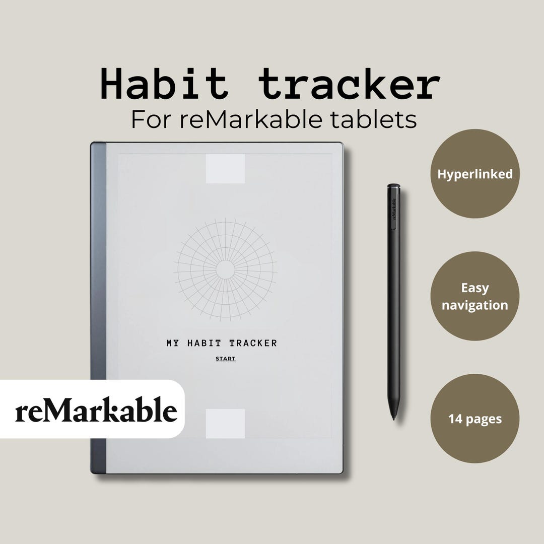 Remarkable Habit Tracker Remarkable Template Digital Habit Tracker ...