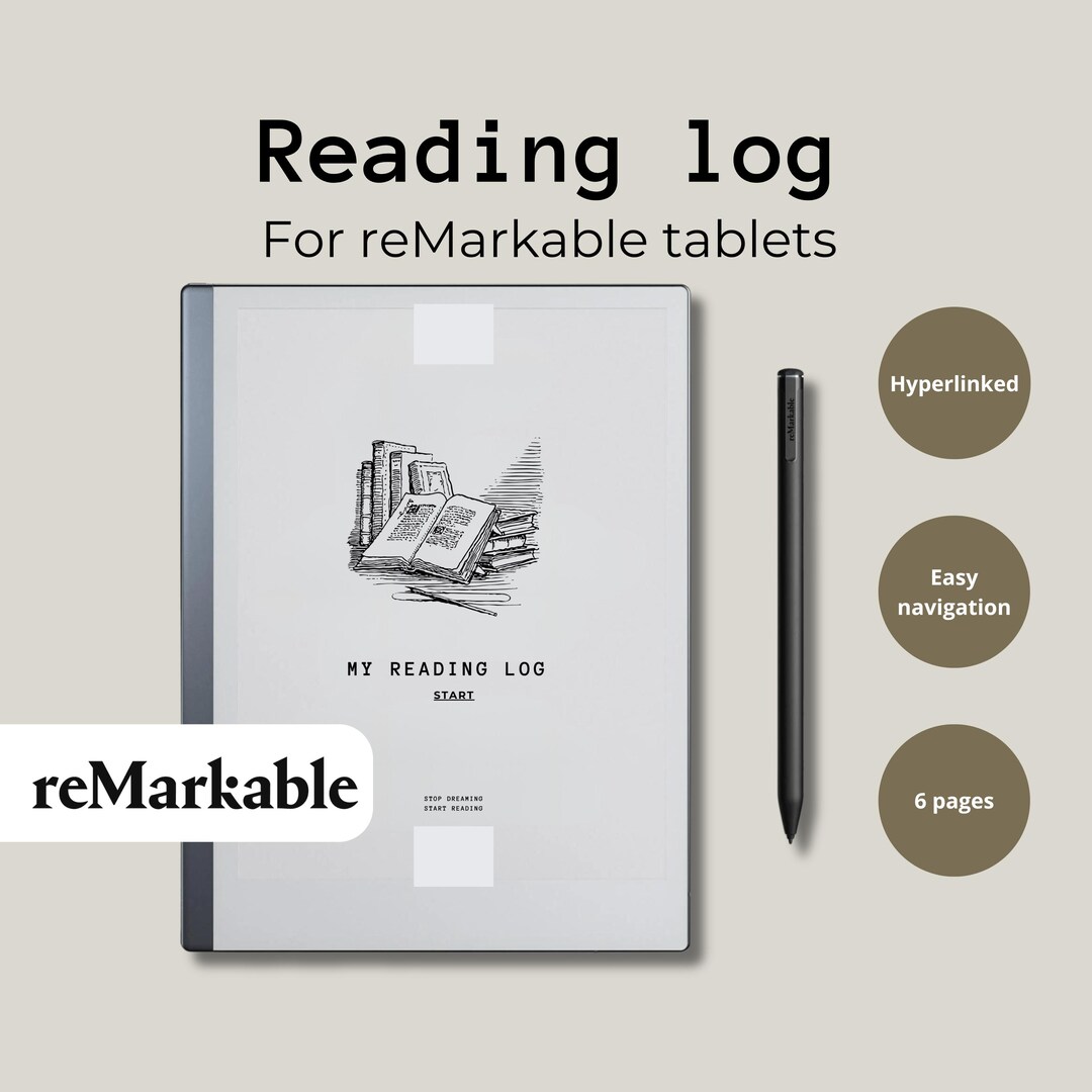 Reading Log Remarkable Reading Journal Reading Tracker Digital Reading ...