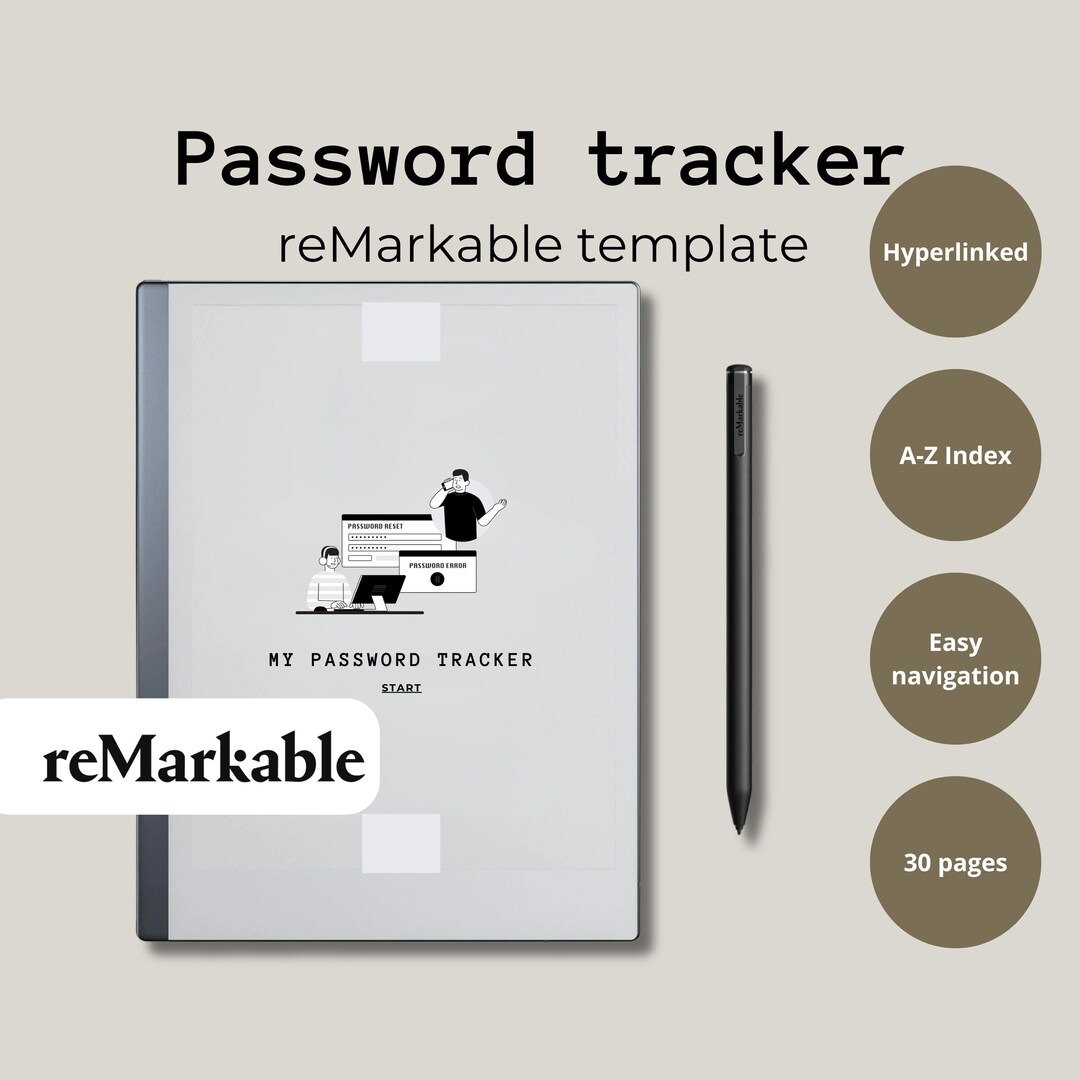 Password Tracker for Remarkable Password Book Password Manager ...