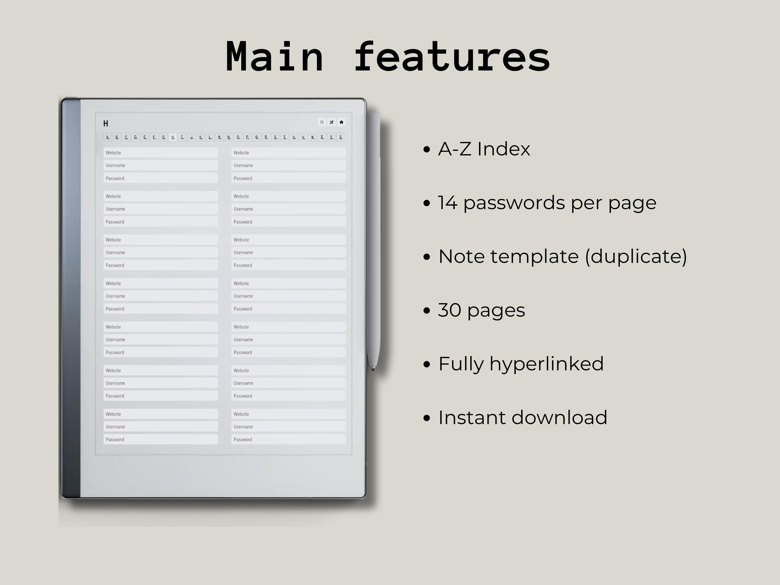 Password Tracker for Remarkable Password Book Password Manager ...