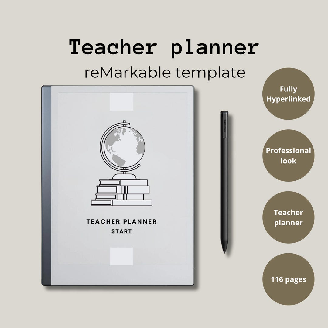 Teacher Planner for Remarkable | Digital Teacher Planner | Remarkable ...