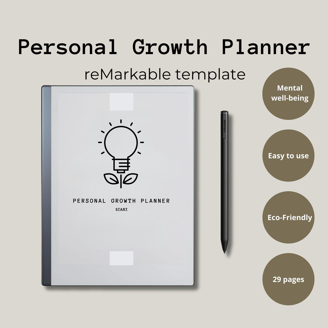 Growth Planner for Remarkable | Digital Growth Planner | Self Growth ...