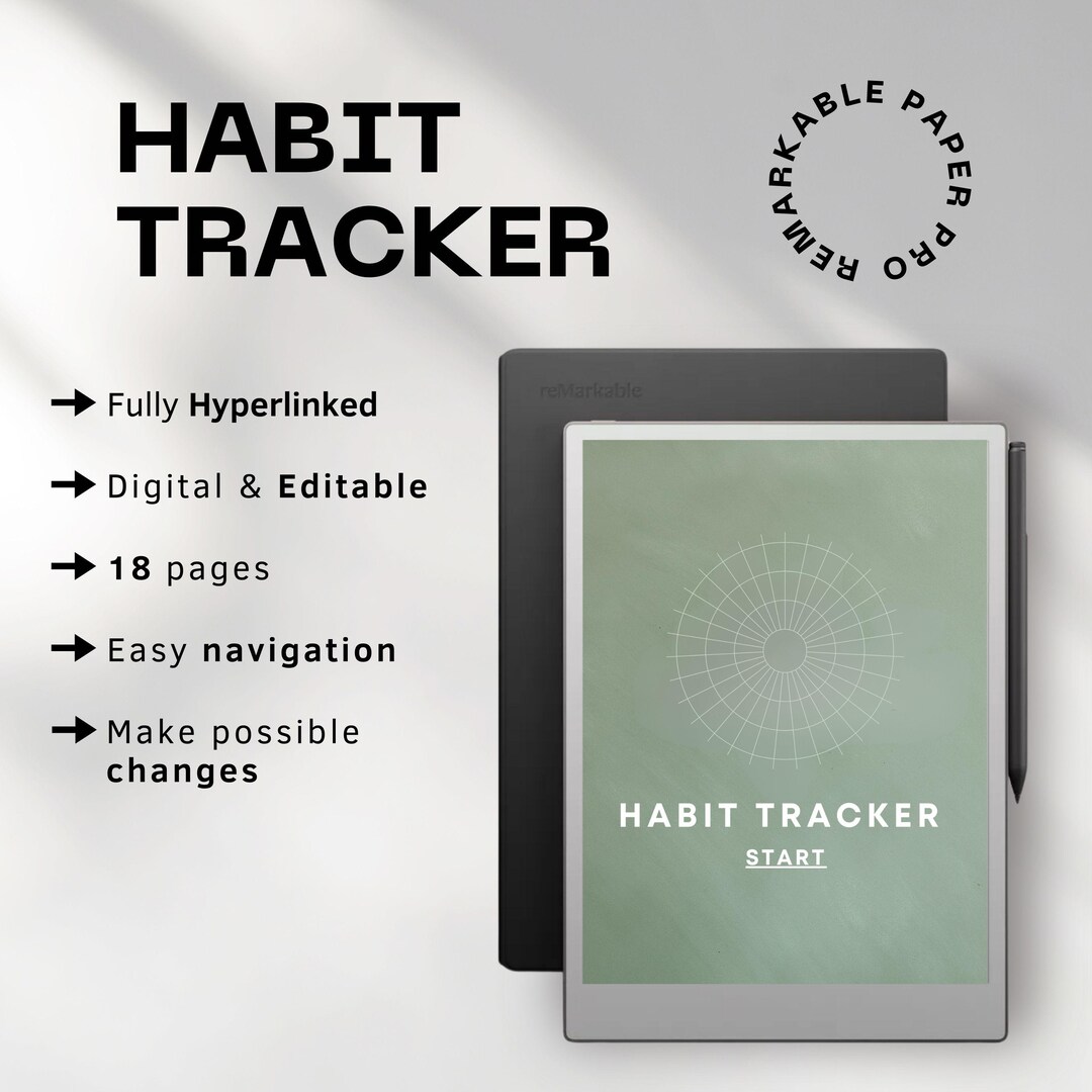 Habit Tracker for Remarkable Paper Pro | Habit Planner | Routine ...