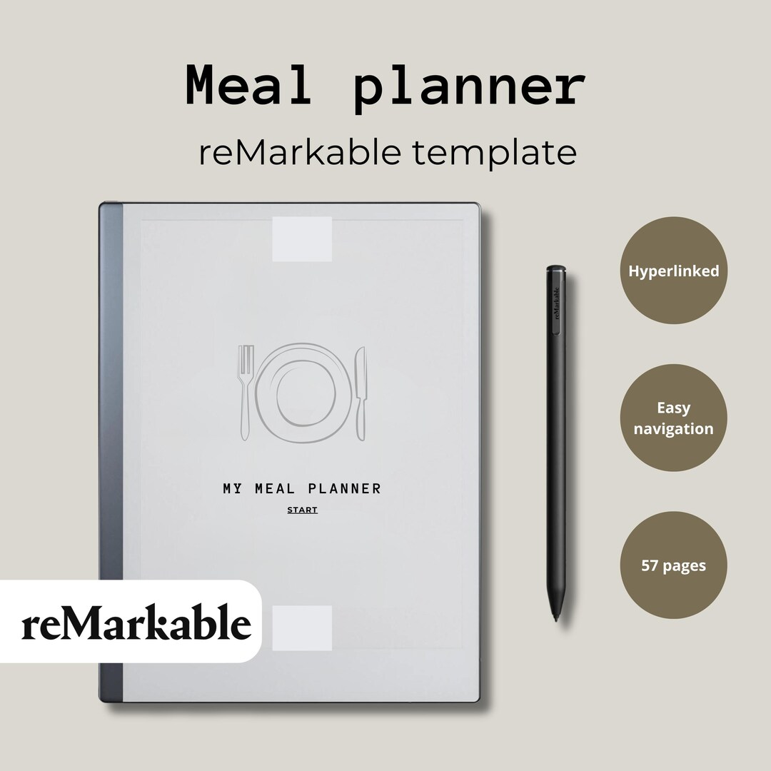 Digital Meal Planner for Remarkable Digital Grocery Shopping List ...