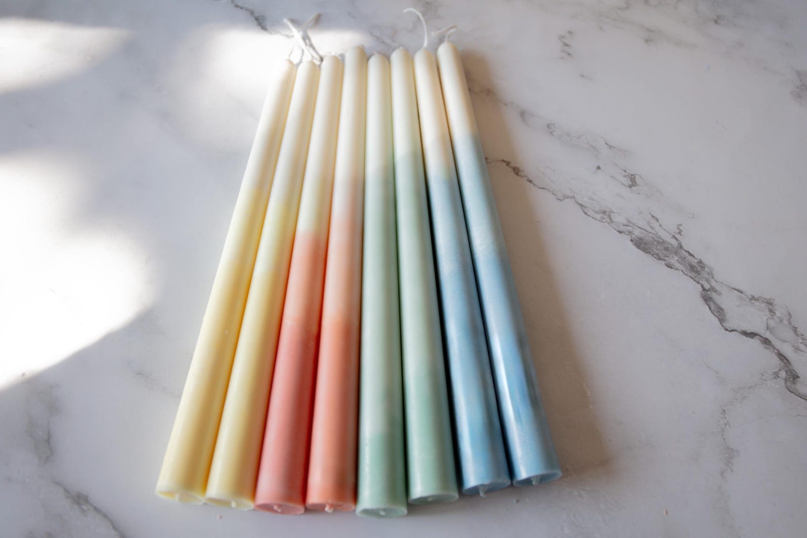 Ombre Taper Candles, Unscented, Gradient Wedding Decoration, Art Decor ...