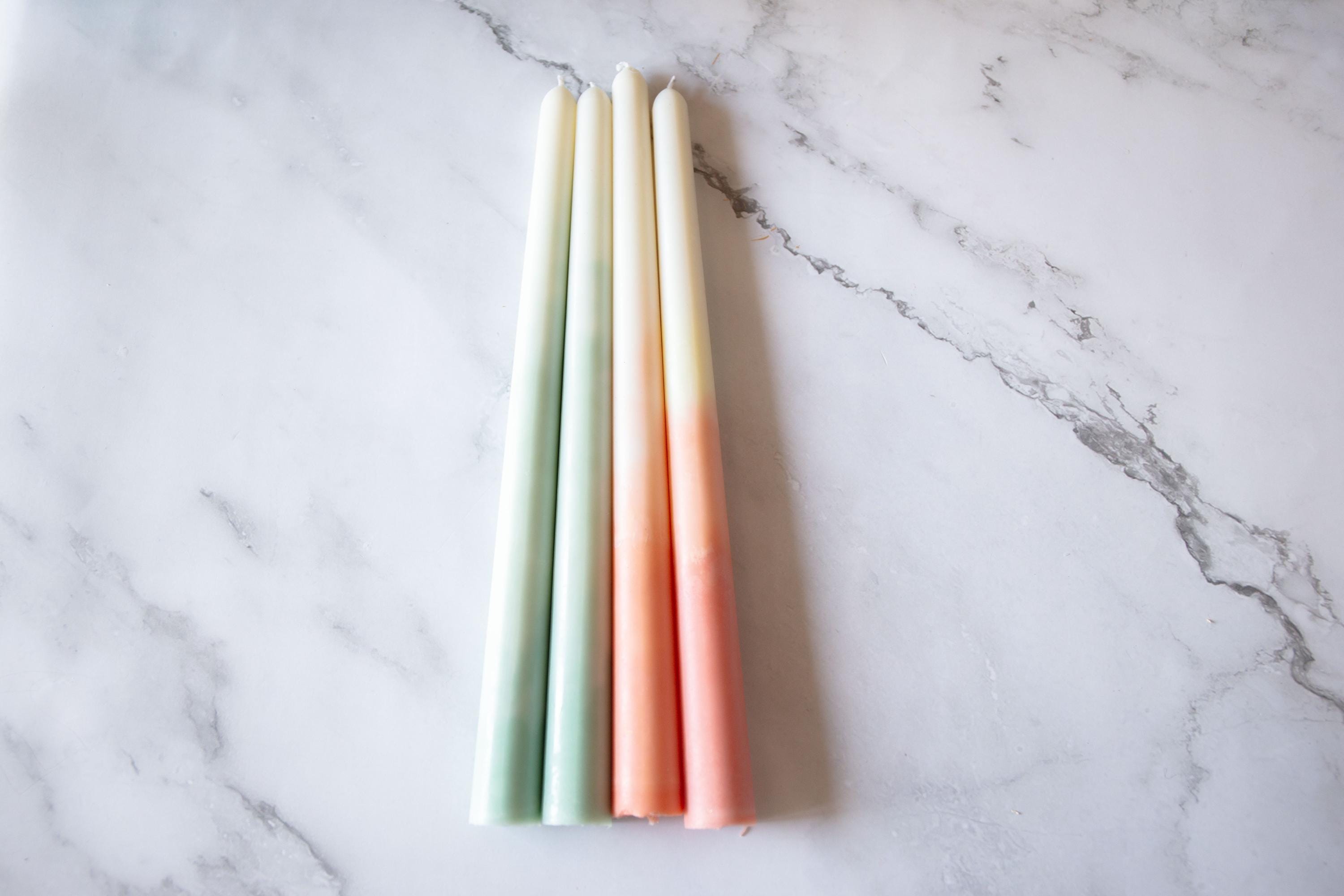 Ombre Taper Candles, Unscented, Gradient Wedding Decoration, Art Decor ...