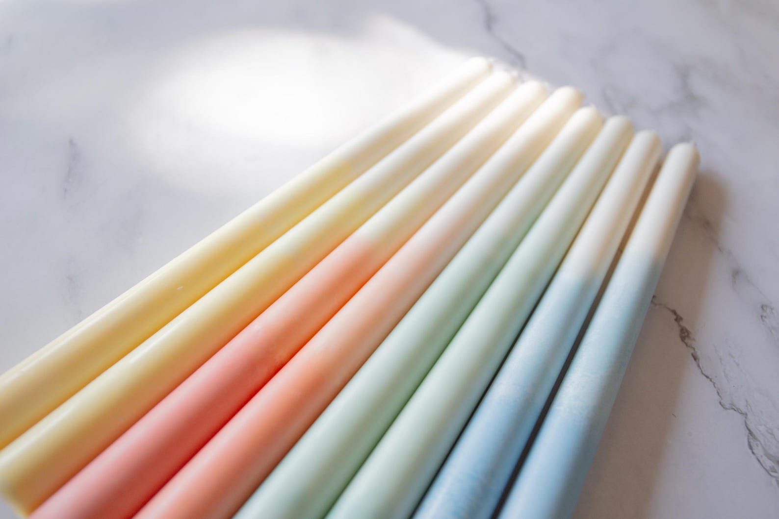 Ombre Taper Candles, Unscented, Gradient Wedding Decoration, Art Decor ...