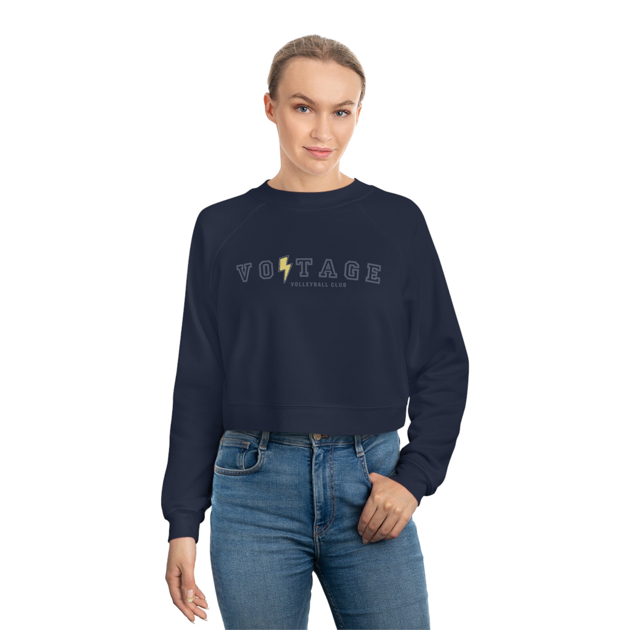 Team Logo Cropped Crew Neck Sweatshirt | Personalized Sports Team - Etsy