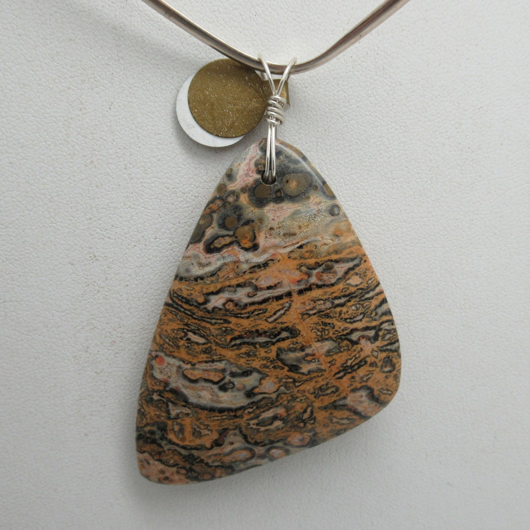 Large Leopard Skin Jasper and Sterling Pendant - Etsy