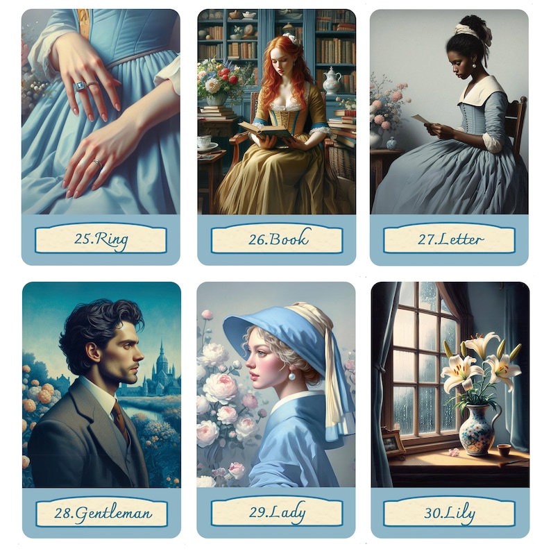 Sepia Blue Lenormand //Lenormand card, Lenormand card deck, Oracle deck ...