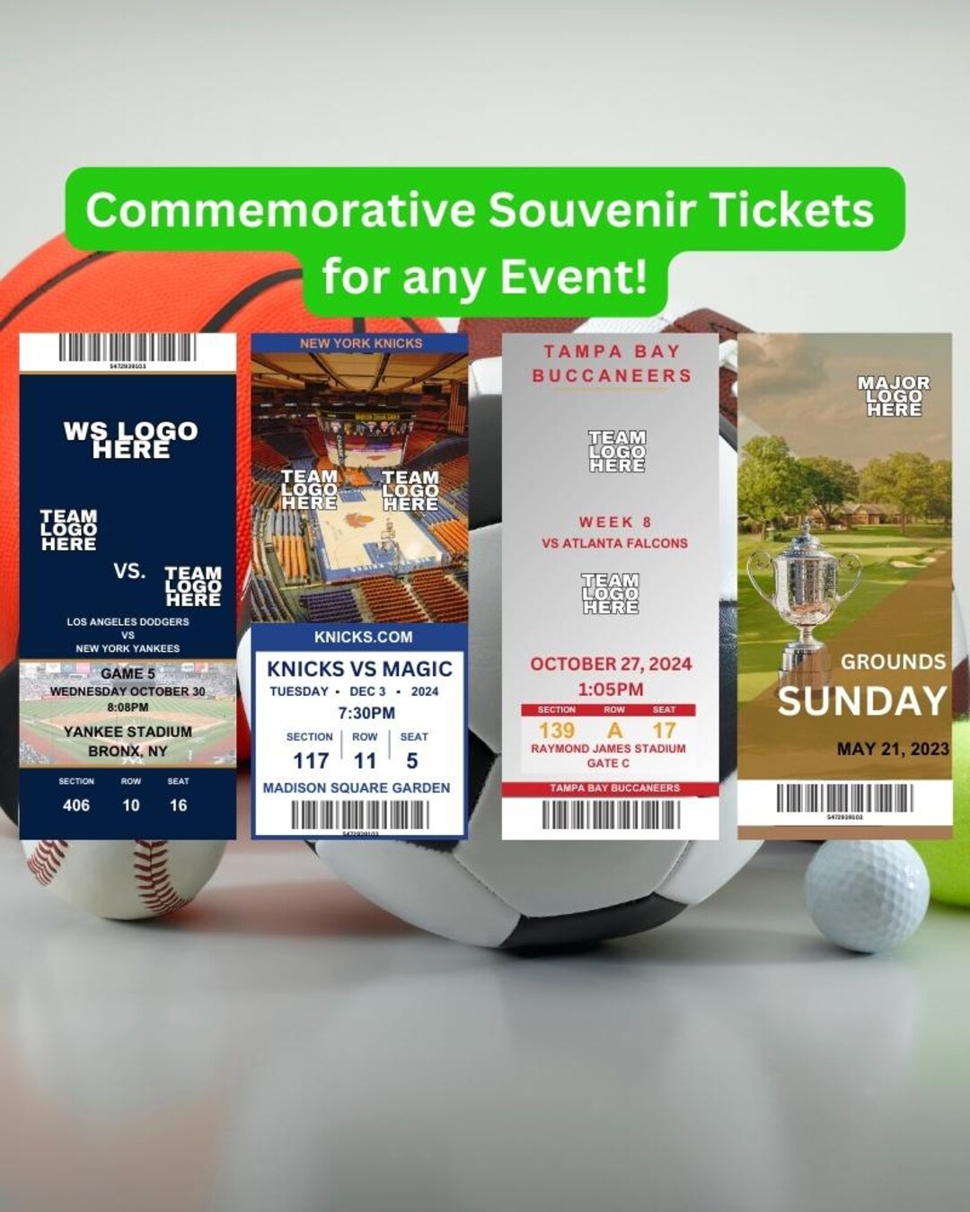 Sports Event Commemorative Souvenir Ticket Stub (nba, Nfl, Pga, Nhl, Ncaa, Championship ...