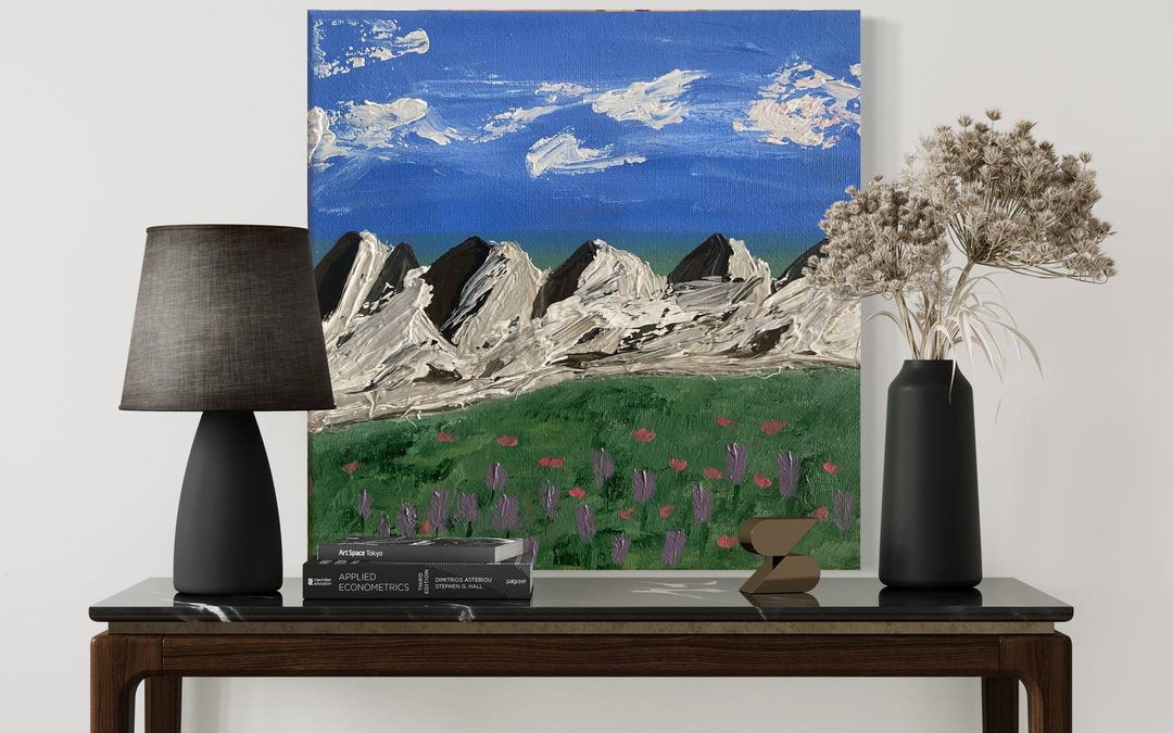 Original Oil Painting on Canvas alpine Mountains - Etsy