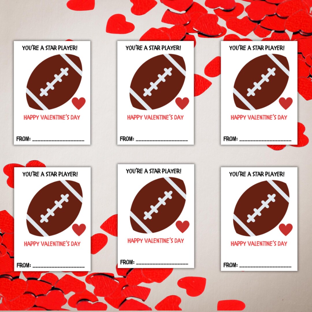 Printable Football Valentine's Cards for Kids | Fun & Creative ...