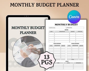 Budget Planner Printable | Family Finance Organizer | Expense Tracker ...
