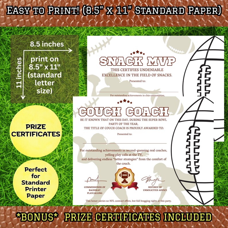 Super Bowl Bingo | Printable Party Games Bundle (75 Cards) - Etsy