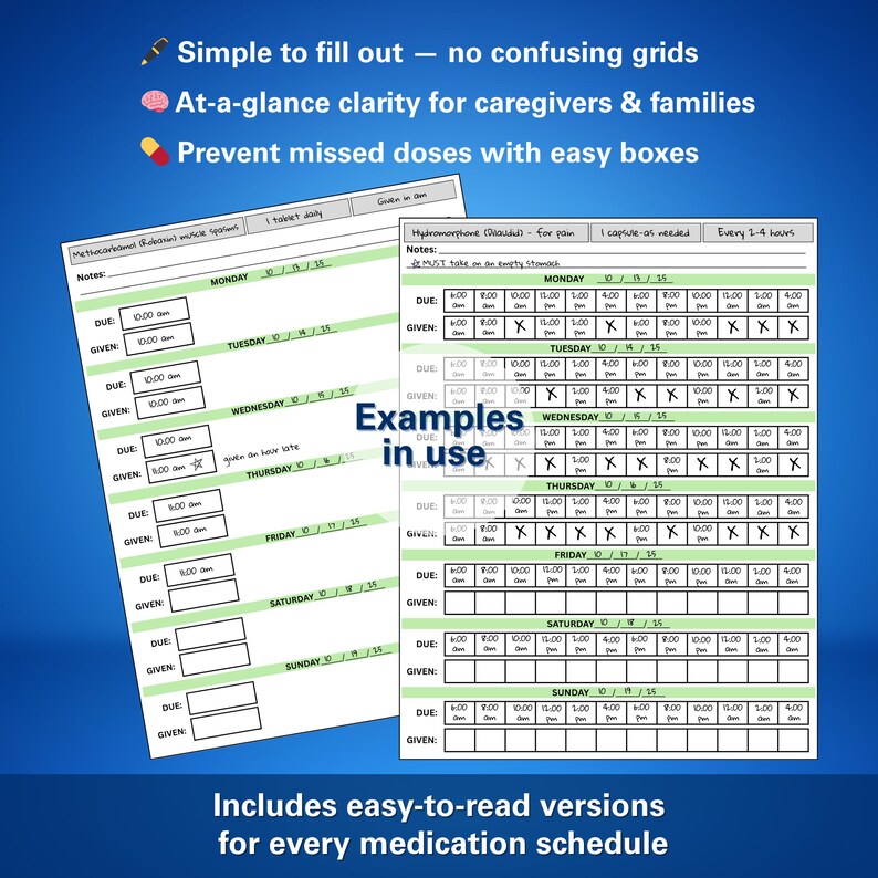 Printable Medication Tracker for Caregivers & Seniors | Daily Medicine ...