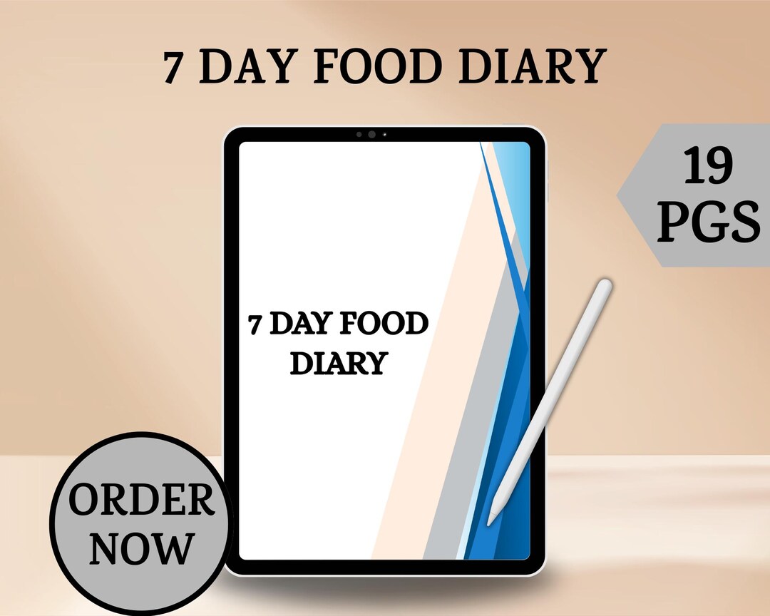 Editable & Printable 7-day Food Diary | Digital Meal Tracker | Weekly ...