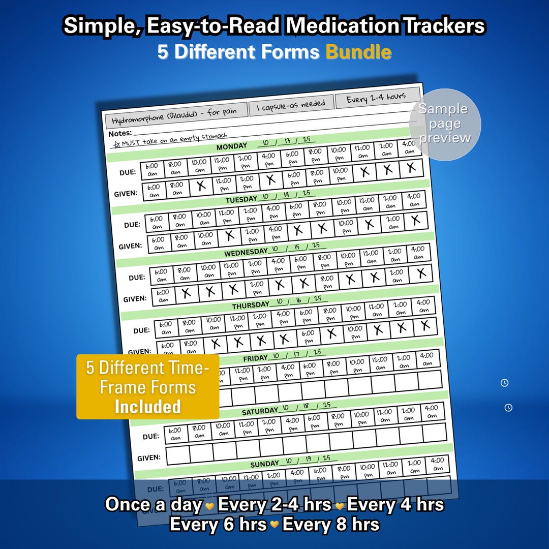 Printable Medication Tracker for Caregivers & Seniors | Daily Medicine ...